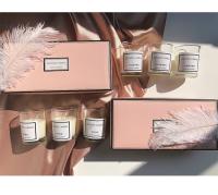 China Factory Pink Candle Box Custom Design 3 Units Scented Candle Packaging Boxes Paper Cardboard Gift Box with Lid for sale