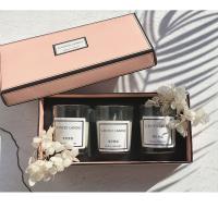 China Factory Pink Candle Box Custom Design 3 Units Scented Candle Packaging Boxes Paper Cardboard Gift Box with Lid for sale