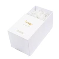 China Custom Luxury Rigid Paperboard Gold Foil Print Logo Scented Candle Jar Storage Gift Packaging White Drawer Boxes for Candle for sale