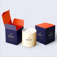 China Customized Logo Printing Candle Box with Glossy Matt Hot Stamping Embossed and UV Finishes Made from High-Quality Coated Paper for sale