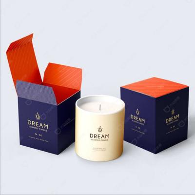 China Customized Logo Printing Candle Box with Glossy Matt Hot Stamping Embossed and UV Finishes Made from High-Quality Coated Paper for sale