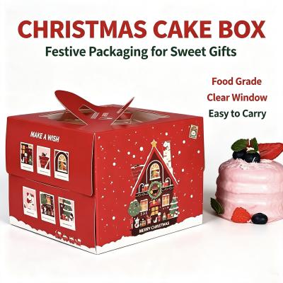 China Customized Design Cake Box with Clear Lid for Easy Identification and Flat Packing for Convenient Storage for sale