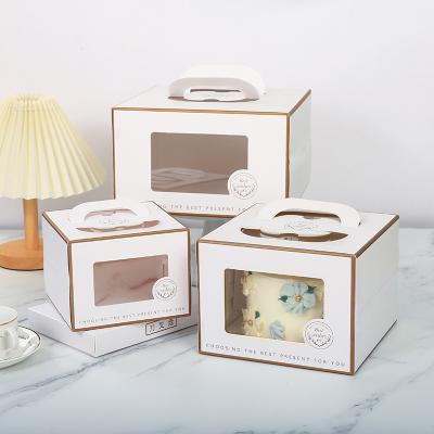 China Rectangle Cake Box with Chocolate Shavings Decoration and Paperboard Liner for Flat Packing Dessert Storage for sale