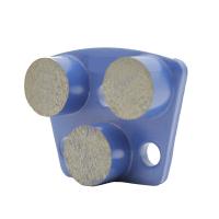 China Hard Bond Concrete Grinding Shoes , Diamond Floor Grinding Tools With 3 Round Segments for sale