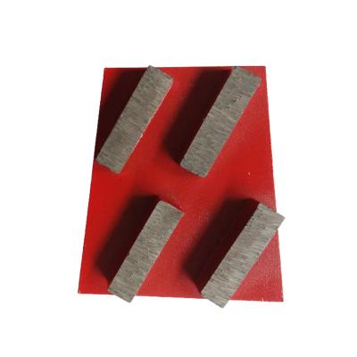 China Concrete Floor Diamond Grinding Tools Trapezoid Four Segments 40*10*10mm for sale