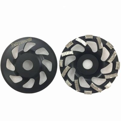 China 4 Inch Diamond Cup Wheel L Type Angle Grinder Concrete Polishing Wheel for sale