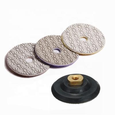 China 3mm Concrete Polishing Pads Resin Bonded Flexible Diamond Polishing Pads for sale