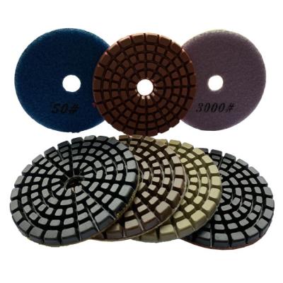 China Flexible Diamond Polishing Disc 4 Inch Resin Floor Buffing Pads for sale