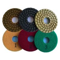 China Wet Machining 4 inch 3 Step Diamond Polishing Pads For Concrete for sale