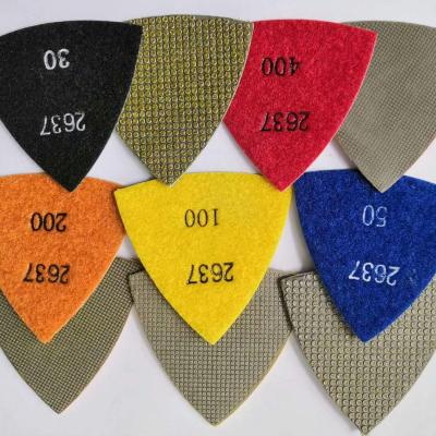 China 800#  Triangle Resin Diamond Polishing Pads , Granite Marble Polishing Pads for sale
