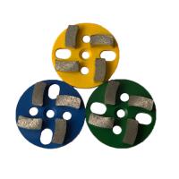 China 4 Heads Diamond Concrete Grinding Plate Grit 30 - Grit 120 For Polishing Stone Floor for sale