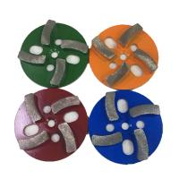China 4 Heads Diamond Concrete Grinding Plate Grit 30 - Grit 120 For Polishing Stone Floor for sale