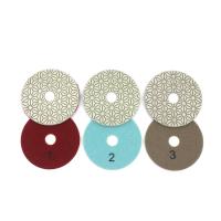 China 4 inch 3 Steps Concrete Polishing Tools Abrasive Pad 3mm Resin Thickness for sale