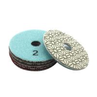 China 4 inch 3 Steps Concrete Polishing Tools Abrasive Pad 3mm Resin Thickness for sale