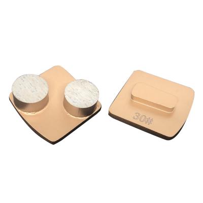 China Diamond Double Round Redi Lock Diamond Segments Concrete Floor Grinding Shoes for sale