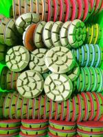 China Copper Resin Bond Transitional Diamond Polishing Pads with velcro backing for hand-held grinder for sale