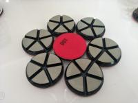 China 3 Inch ceramic bond concrete polishing pads for fast grinding concrete floors with velcro backing for sale