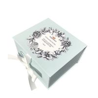 China Custom Magnetic Flip Top Gift Box 120-400G Coated Paper with Ribbon Closure for sale