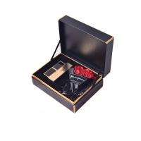 China Spot UV Cosmetic Gift Box Packaging 2mm Black Gold Paper Boxes for sale