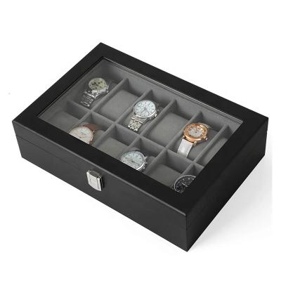 China Custom Hard Wood MDF Glass Watch Gift Box with EVA Insert 1000000pcs Monthly Capacity for sale