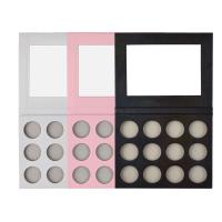 China Custom Logo Empty Eyeshadow Palette 4C Refillable Kraft Paper Cosmetic Case with Mirror for sale