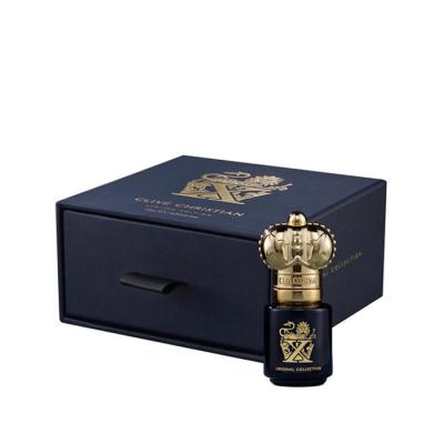 China Foil Stamping Gift Perfume Packaging Box With Ribbon Handle for sale