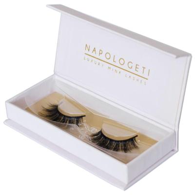 China Custom Pantone Eyelash Packaging Box with Ribbon Handle Eco-Friendly Kraft Paper for sale