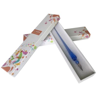 China 2mm Paperboard Pen Gift Box 163x52x24mm Custom Logo Black Drawer Packaging for sale