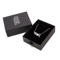 China Black 157gsm Luxury Leather Magnetic Jewelry Box with EVA Sponge Inlay Customizable for sale