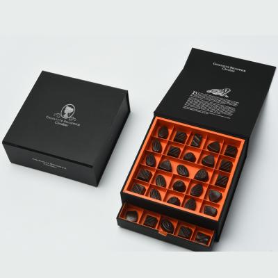 China Custom Duplex Board Empty Chocolate Gift Boxes with Printing Paper Tray Food Packaging for sale