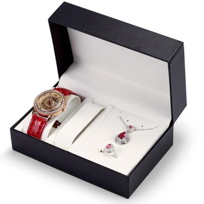 China Custom Black Paper Watch Gift Box with Flocking Insert F Flute Cardboard 160gsm for sale