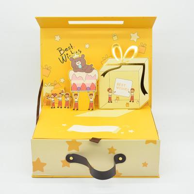 China Wholesale Custom Birthday Suitcase Shaped Kids Gift Box with 3D Pop Up and Magnet Closure 300pcs MOQ for sale
