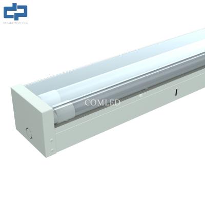 China 9w 18w Emergency Single 4FT Tube Light Fixture With Transparent Diffuser for sale