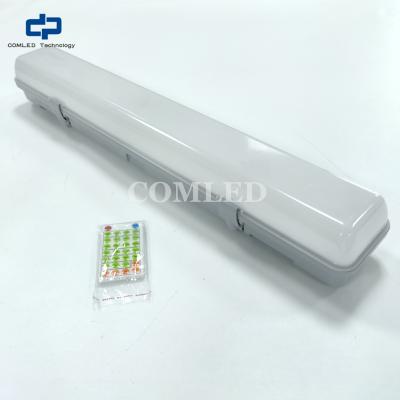 China industrial vapor tight batten light 1200mm IP65 tri-proof warehouse lED lighting fixtures tunnel lighting weatherproof Batten fixtures With 3CCT changeable for sale