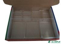 China PSD Cardboard Counter Display Boxes 35cm Corrugated Counter Top Box for sale
