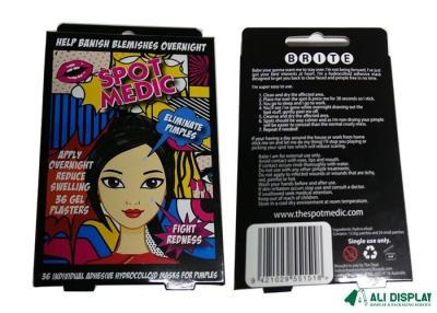 China Small 150mm Cosmetic Packaging Boxes Paper Debossing Hanging Display for sale