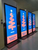 China 75inch Double Sided LCD Display full screen  Floor Stand Poster Kiosk for sale