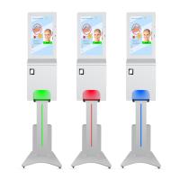 China Battery Operated 21.5 Inch Hand Sanitizer Kiosk With Thermal Printer for sale