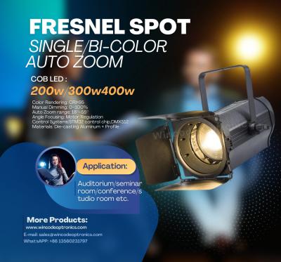 China 150W 200W LED Fresnel Warm White Cool White LED  Spotlight Studio Light for sale