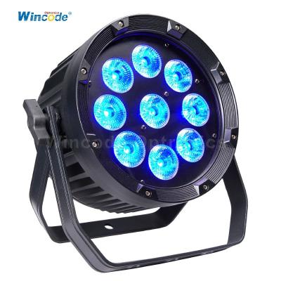 China Professional Wireless LED Par Light With 15-45° Lens Options  9x18W RGBWA+UV 2.4G Transceiver for sale