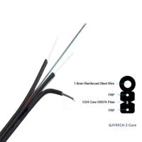 China Outdoor 2 Core FTTH Fiber Optic Drop Cable with FRP Strength Member for sale