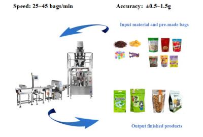 China Automatic Nuts Cookie Premade Bag Packing Machine Multihead Weigher for sale