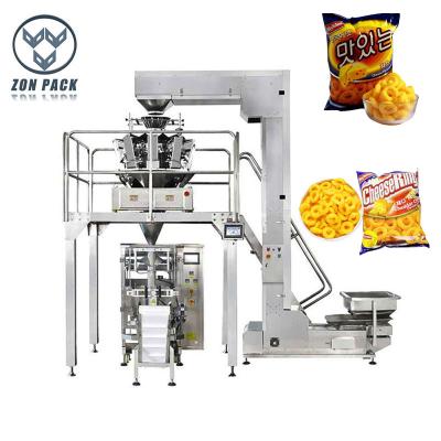 China Vertical Pillow Packaging Machine 50g 100g Chips Popcorn Puffed Food Weighing for sale