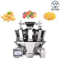 China Automatic Cashew Nut Candy Chips 10  / 14 Heads Weigher For Snack Food for sale