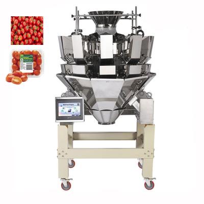 China Automatic Waterproof 10 Head Weigher Cherry Tomato Weighing For Plastic Tray for sale