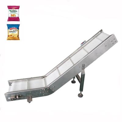 China Snack Bag Inclined Cleated Belt Food Grade Conveyor Systems for sale