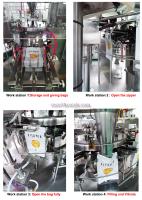 China Zipper Bag Flat Pouch Rotary Packaging Machine For Chocolate Cookies 300g 500g for sale