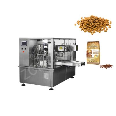 China Stand Up Pouch Zipper Bag Rotary Packing Machine For Pet Food Cat Food for sale
