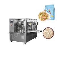 China Fully Automatic Zipper Bag Rotary Packing Machine PLC Control For Oatmeal for sale