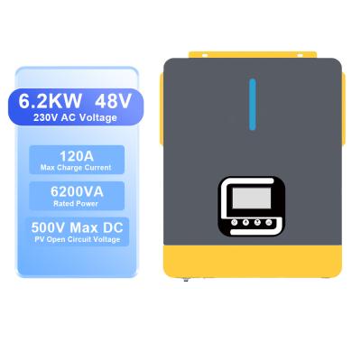 China 6200W Hybrid Solar Inverter 48V 230V with MPPT and WiFi for sale